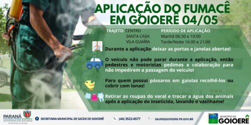 Goionews - Veja cuidados com o fumacê que será aplicado nesta segunda ...